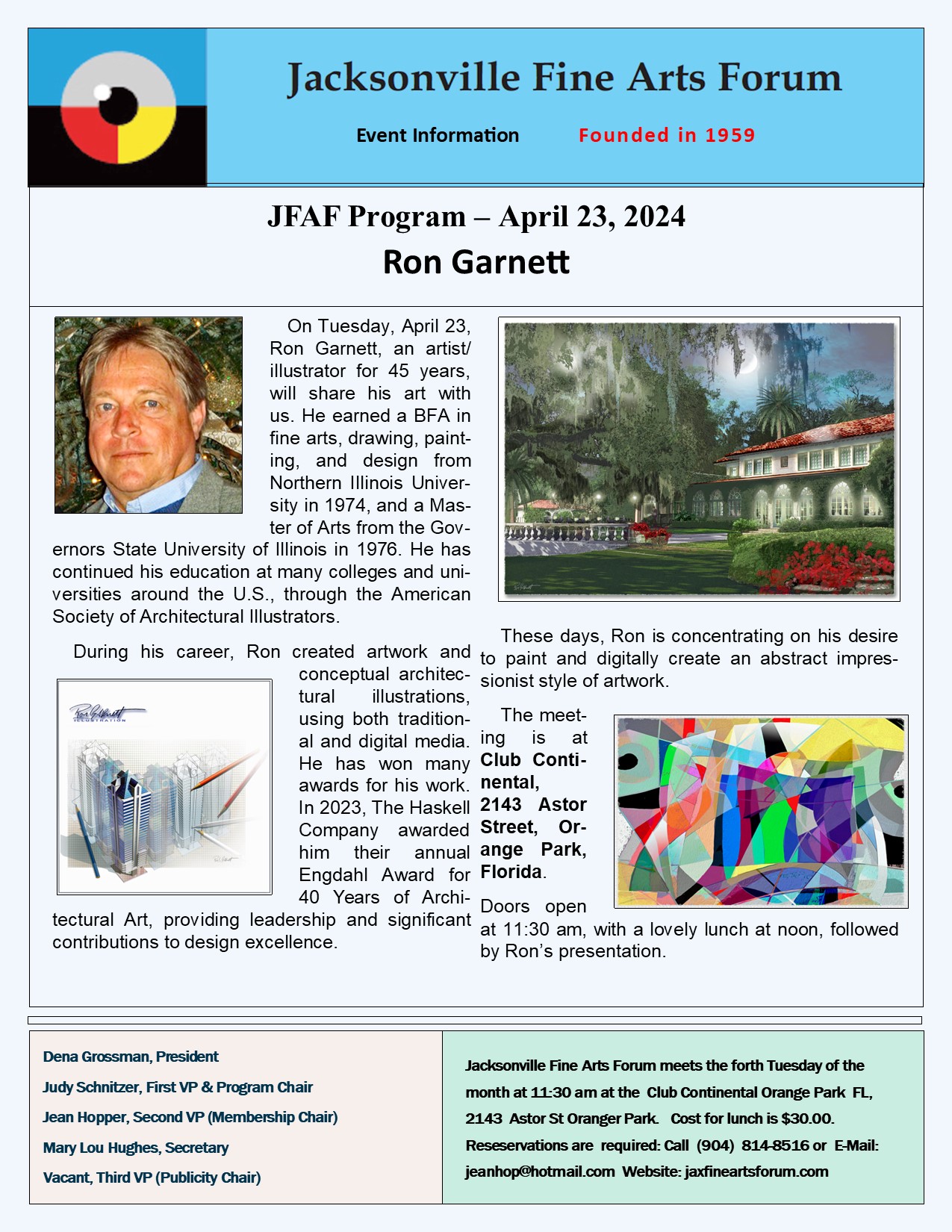 April 2024 newsletter – Jacksonville Fine Arts Forum